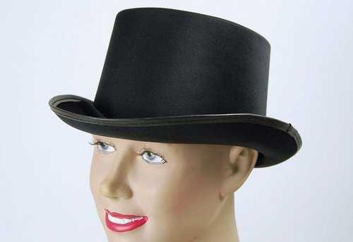 Шляпа Цилиндр черный сатин (вн476), размер 56