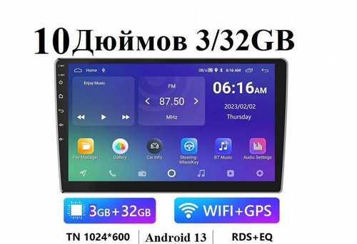 Android 13, 10 дюймов 3/32GB Новая магнитола 2 din