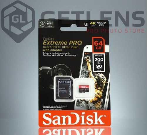 Карта памяти SanDisk MicroSD 64GB Extreme Pro V30