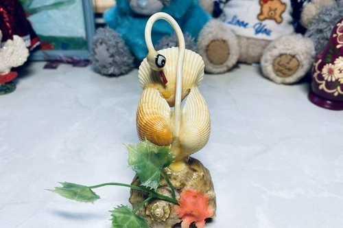 Морской сувенир статуэтка Лебедь. Морская раковина
