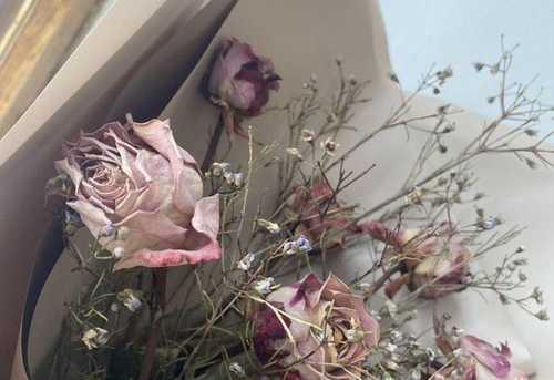 Сухоцветы кустовые розы засохшие цветы букет