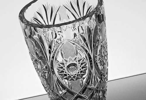 Большая хрустальная ваза Богемия Чехословакия