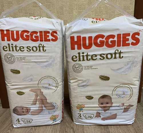 Подгузники huggies elite soft 3 72,4 54