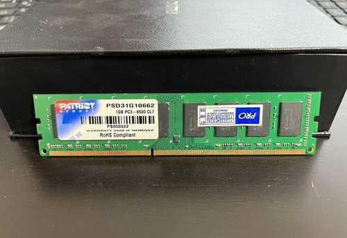Модуль памяти Patriot PSD31G10662 DDR3 1 Гб