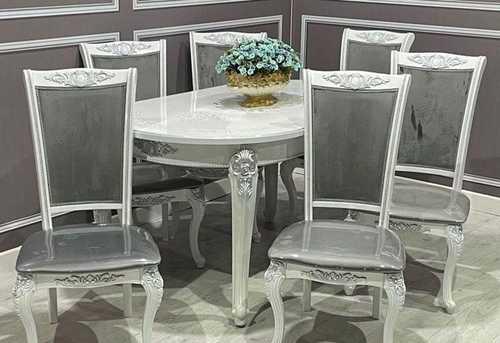 Стол и стулья столовая мебель "Роза"