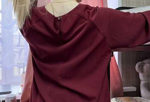 Блузка женская бордовая