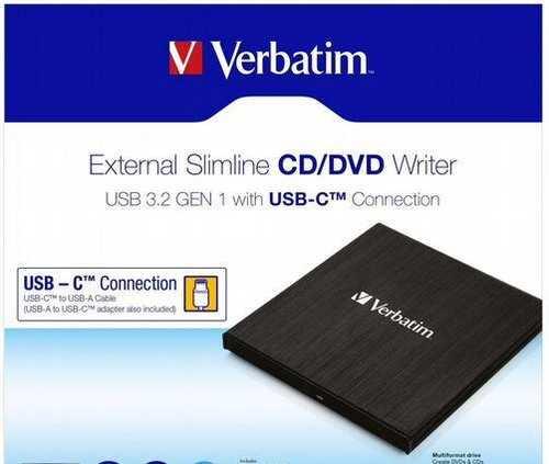Verbatim Компактный внешний пишущий привод CD/DVD