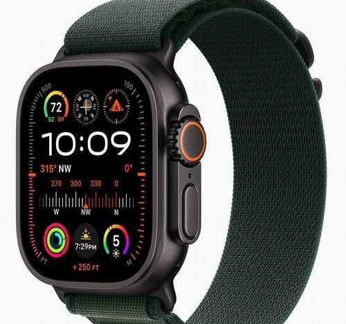 Смарт-часы Apple Watch Ultra 2 (2024), 49, Black Titanium, Alpine Loop, Dark Green (S)