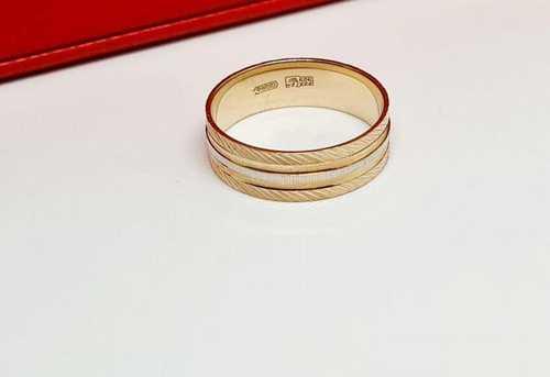 Обручальное кольцо, золото 585 (14K) размер 17