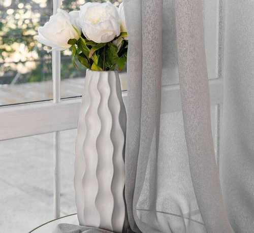 Тюль дебора серый готовый на окна пошив