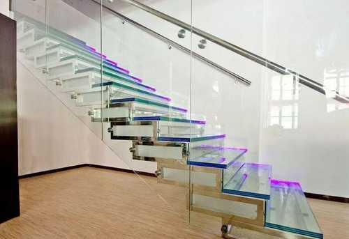 Стеклянная перегородка для террасы лестниц