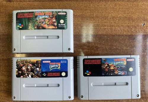 Картриджи snes (nintendo) Kong 1, 2, 3