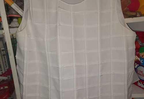Белая блузка без рукавов 46 размер