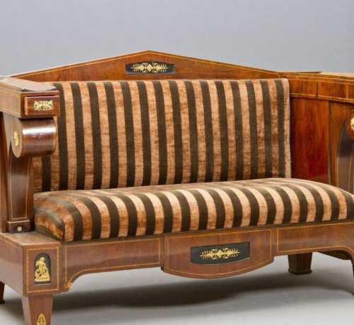 Антикварный диван, 19 век. Ампир. Дания