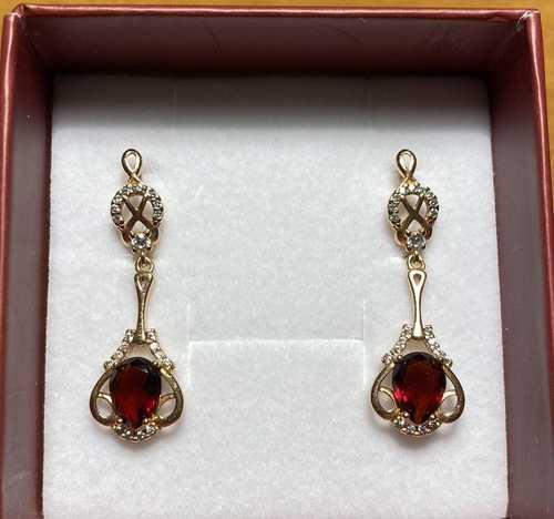 Серьги серебро 925 в позолоте