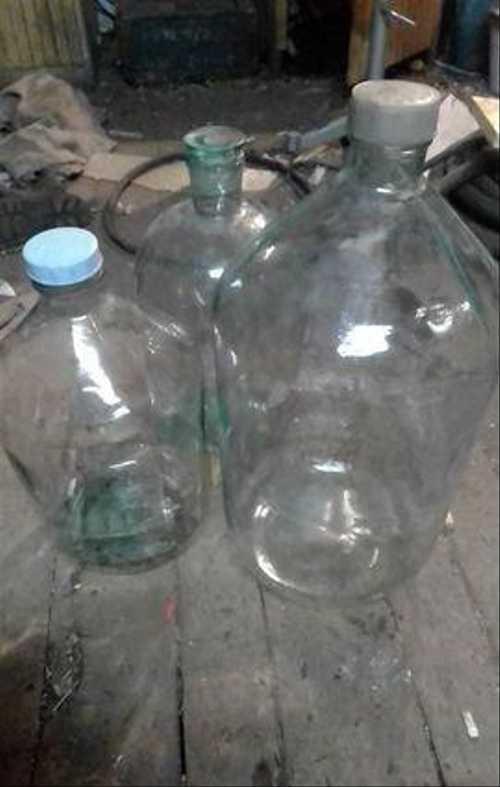 Бутыль стеклянная10- 20 литров