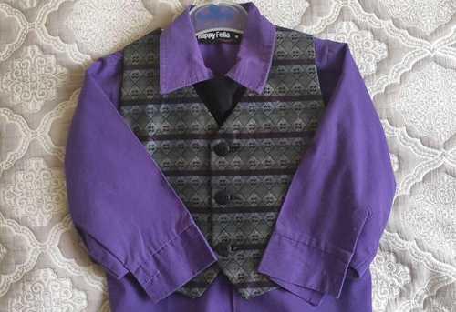 Б/у Рубашка + жилет + галстук, размер 86-92