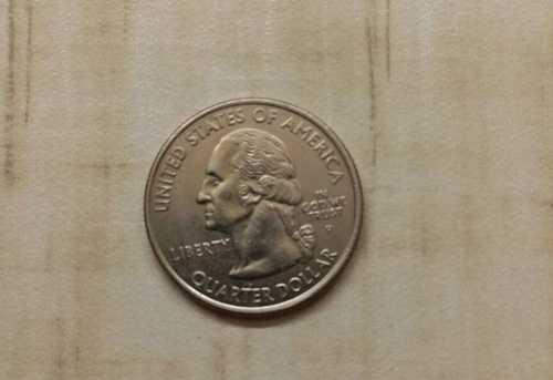Монета США. 25 центов(Луизиана)