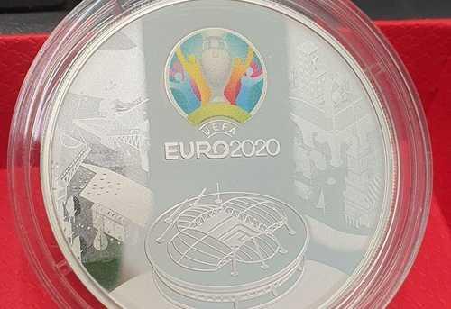 Монета 3 рубля 2021 Чемпионат Европы по футболу