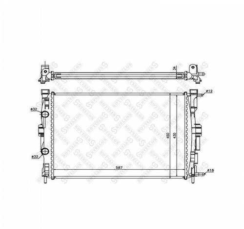 Радиатор системы охлаждения МКПП\ Renault Megane I