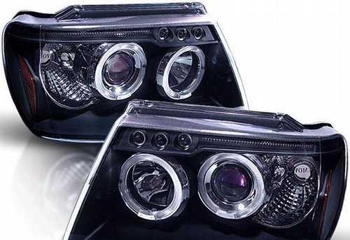 Передние фары Джип Гранд Чироки 1999-2004 черные