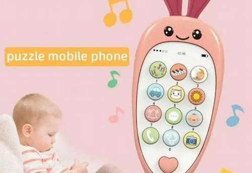 Музыкальный телефон для детей зайка