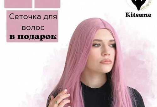 Парик розовый из искуственных волос с имитацией