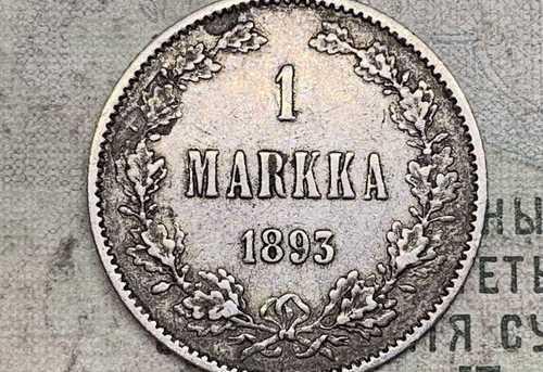 Серебро 1 марка 1893 года Финляндия