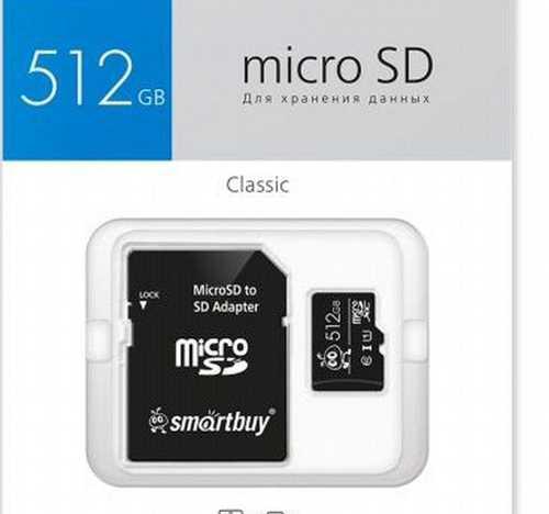 Карта памяти SmartBuy micro sdxc 512GB (с адаптеро