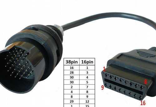 Переходник с OBD2 16 pin на Iveco 38 pin