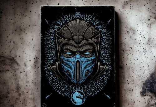 Картина на холсте Саб Зиро портрет - Mortal Kombat