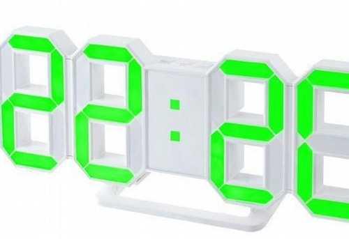 Perfeo LED часы-будильник "luminous", белый корпус