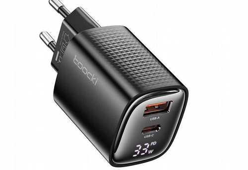 Зарядка 33W GaN, Type-C + USB, toocki