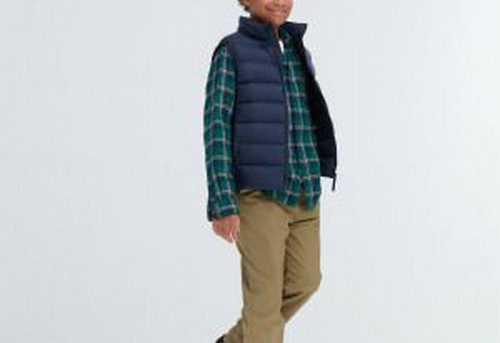 Эластичные теплые брюки Uniqlo Kids, бежевый