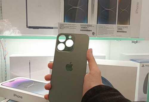 Заднее стекло на iPhone 13 Pro (зеленый) Big Hole