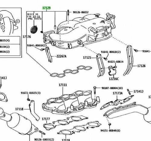 Коллектор впускной Toyota 4Runner 1grfe 2002-2004