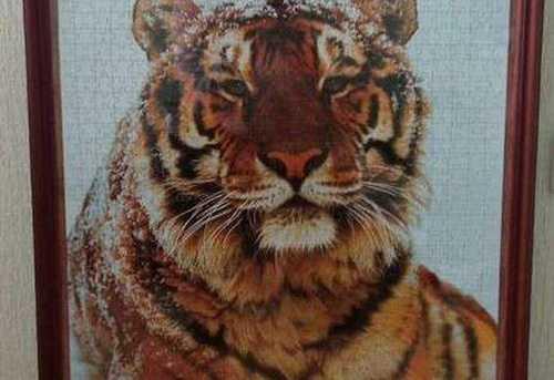 Пазл Тигр в раме со стеклом