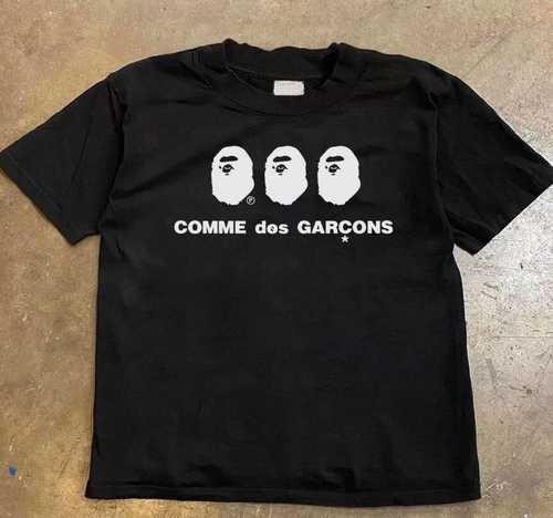 Футболка comme des garcons cdg x bape