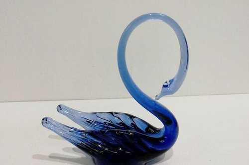 Статуэтка Лебедь 14 см цветное гутное стекло