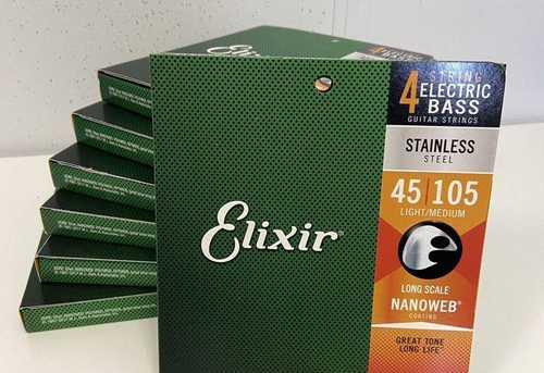 Струны Elixir Stainless Nanoweb 45-105 Bass 4