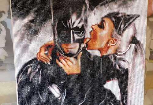 Готовая алмазная картина Бэтмен и Женщина- кошка