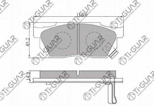 Тормозные колодки TG-378C/PF8263 (керамика)* TiGU