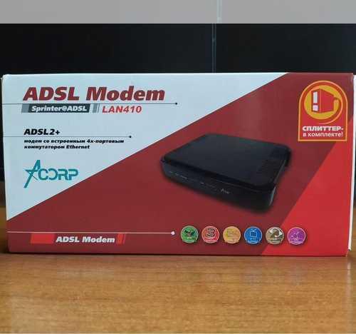 Модем Acorp Sprinter adsl2  LAN410 Комплект