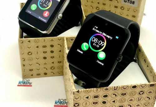 Умные часы Smart Watch GT08 чёрные + флешка 16 gb