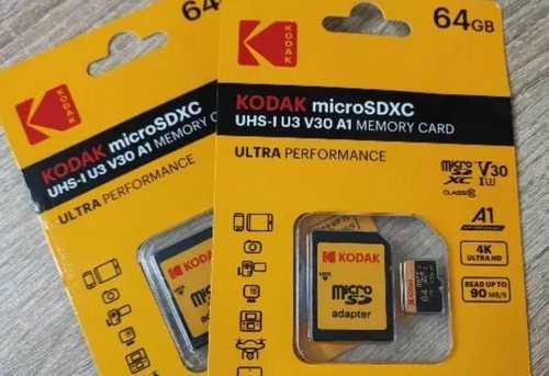 Карта памяти micro sd Kodak, 64 gb, новая