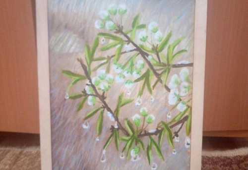 Картина маслом на холсте " Весенний дождь"
