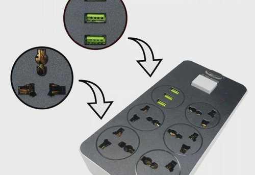 Удлинитель Power Socket 3 usb порта