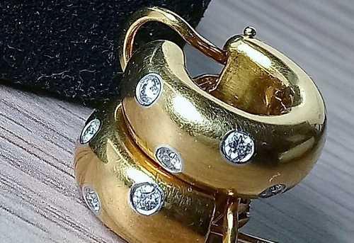 Золотые серьги с бриллиантами Tiffany
