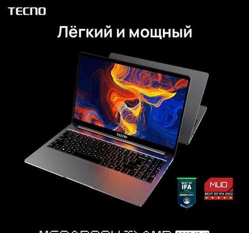 Ноутбук tecno MegaBook T1 71003300137, 15.6, 2023, IPS, AMD Ryzen 5 5560U 2.3ггц, 6-ядерный, 16гб lp