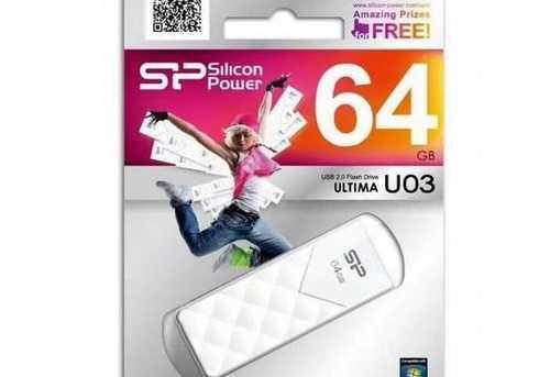 Флешка USB 64GB Silicon Power Ultima U03 White